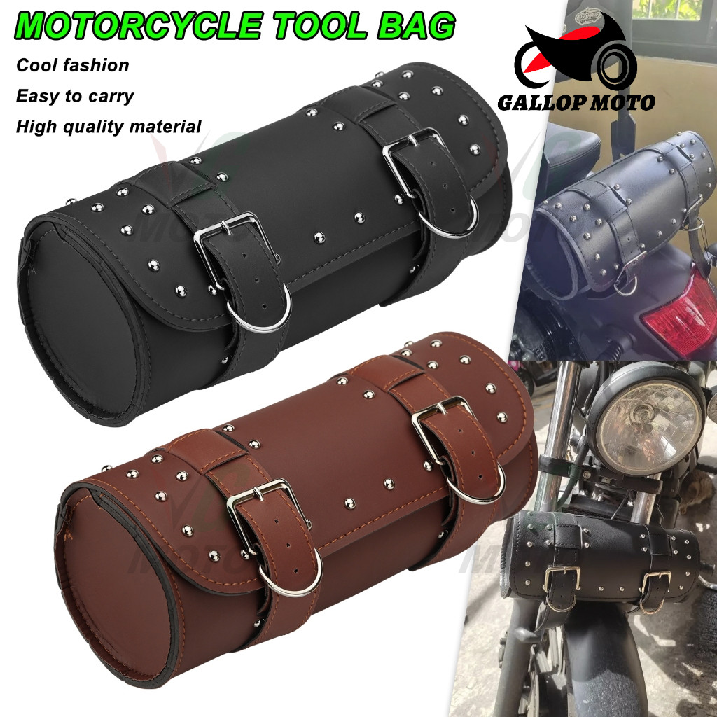 Motorcycle Saddlebag PU Leather Tool Bag Universal Motorcycle Side Box ...