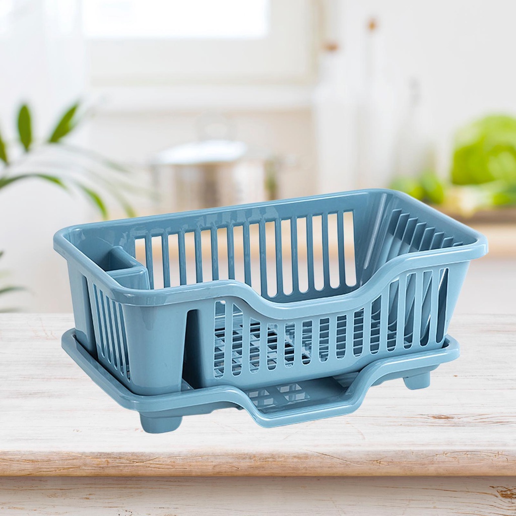 Plastic Dish Drainer Drying Rack 3 in 1 Kitchen Sink Organisers Water ...
