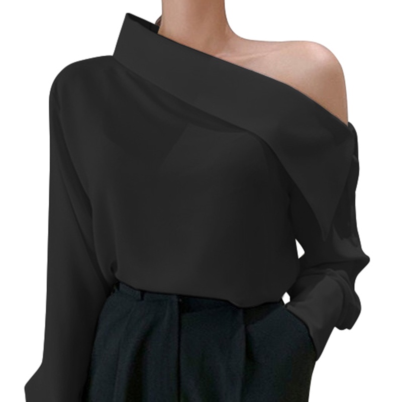 ZANZEA Celmia Women Fashion Elegant Lapel Slant Shoulder Long Sleeve ...
