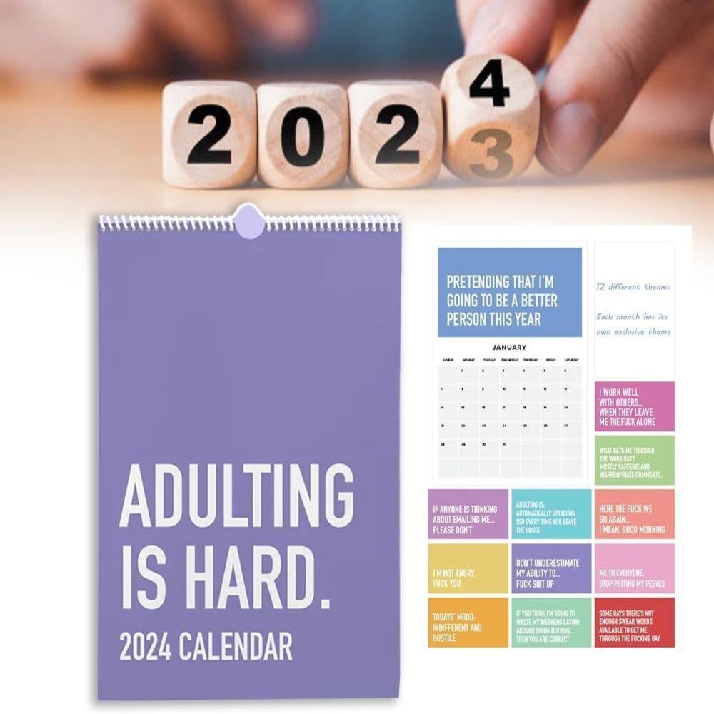 Adults Hard 2024 Calendar Monthly Inspirational Home Office Wall ...