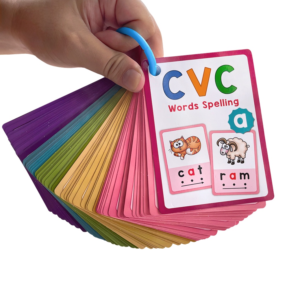 130 English Words CVC Phonics Flash Cards Montessori Educational ...