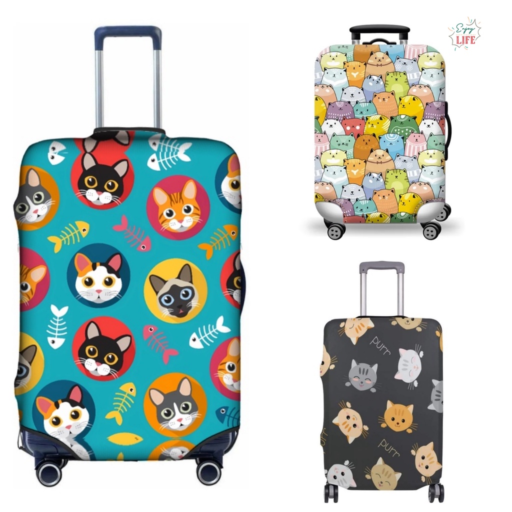 Back to School Spandex Travel Luggage Cover Cute Cats Design Anti ...