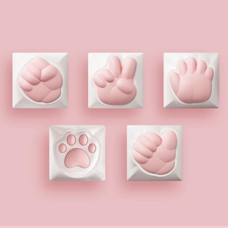 Keycap Cat Paw 3D Rock Paper Scissors Keycaps For Mechanical Keyboard ...