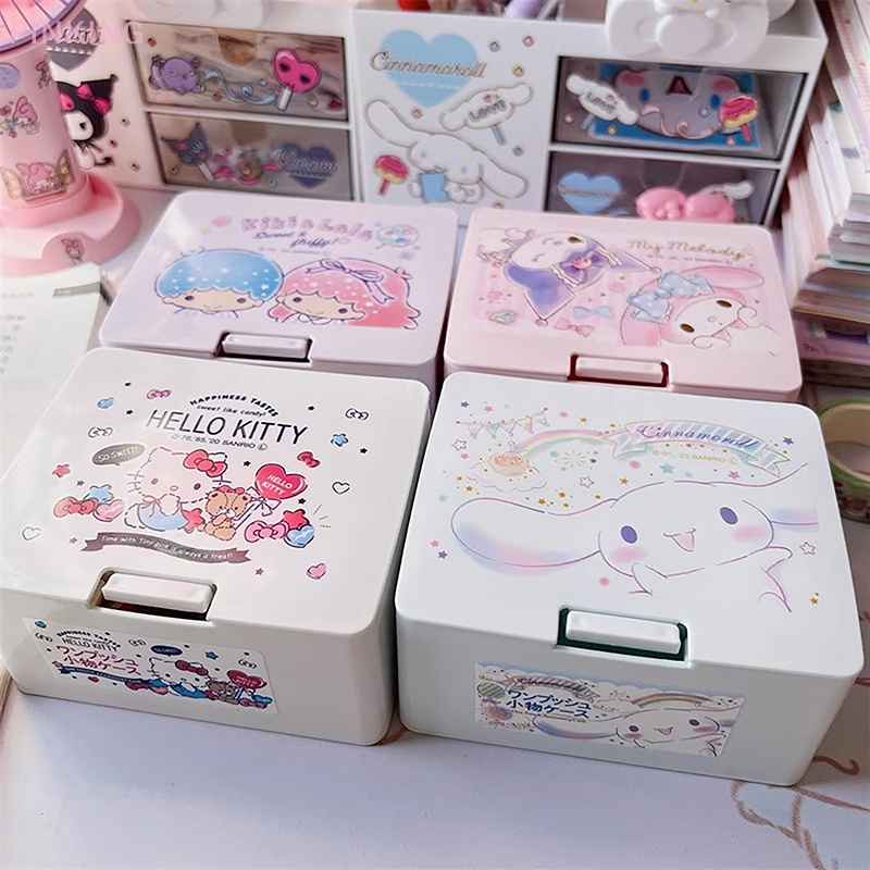 PINKING Creative Sanrio My Melody Cinnamoroll Jewelry Organizer Flip ...