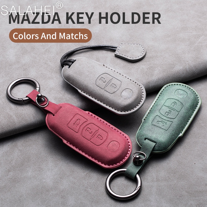 1 Piece New Sheepskin Car Key Case Full Cover Keychain For Mazda 2 3 6 ...