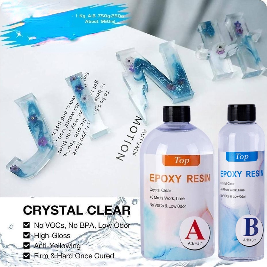 Epoxy Resin Set 1Kg (Hardener Included) 3:1 Ratio Jewelry Making ...