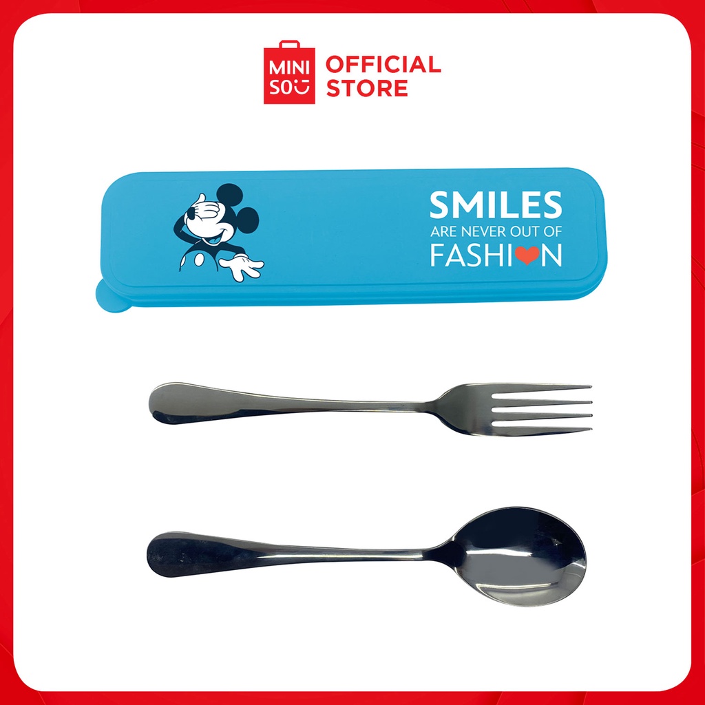 MINISO Disney 100 Smile Faces Collection Flatware Set (Fork & Spoon ...