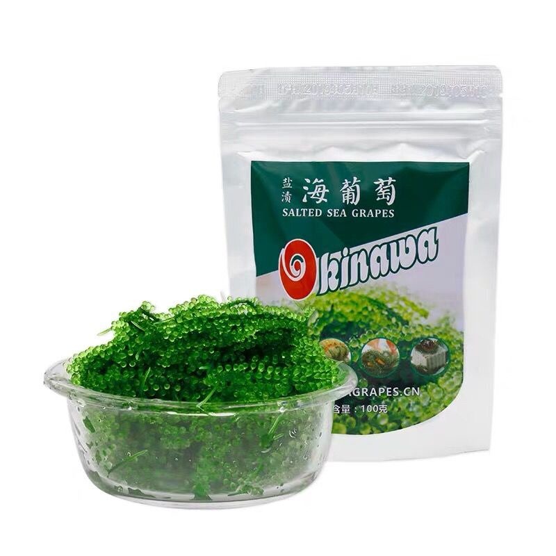 ZEJUN Salted Sea Grapes 100g Fresh Instant Seaweed Vegetable Sushi ...