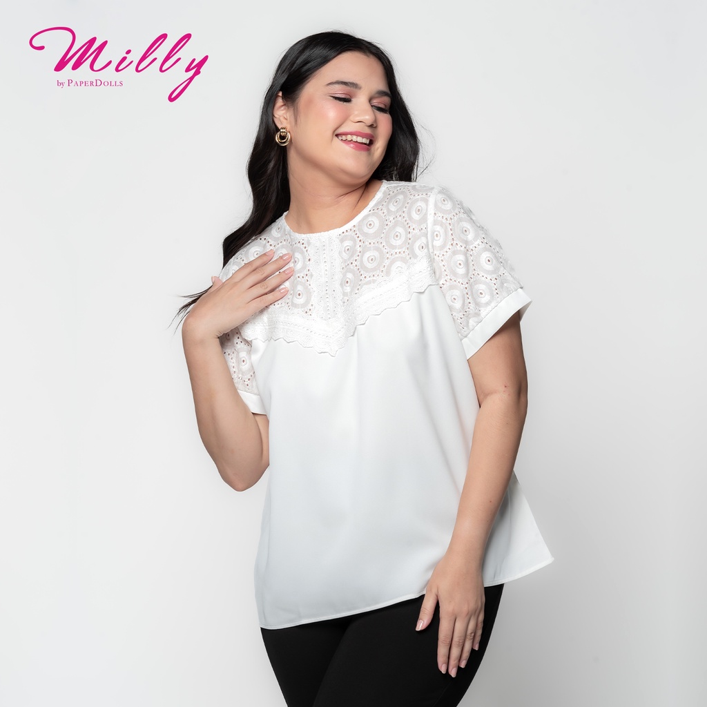 Milly Plus Size Lilymay Eyelet Top | Shopee Philippines