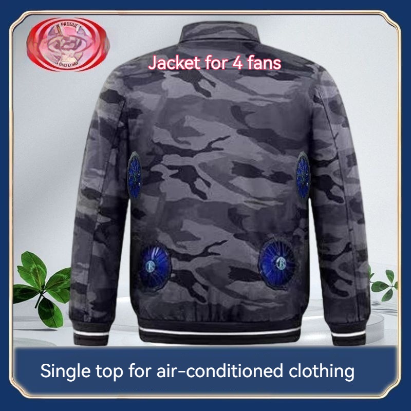 Air Conditioning Clothing Single Top Can Install 4 Fans Jacket Cooling ...
