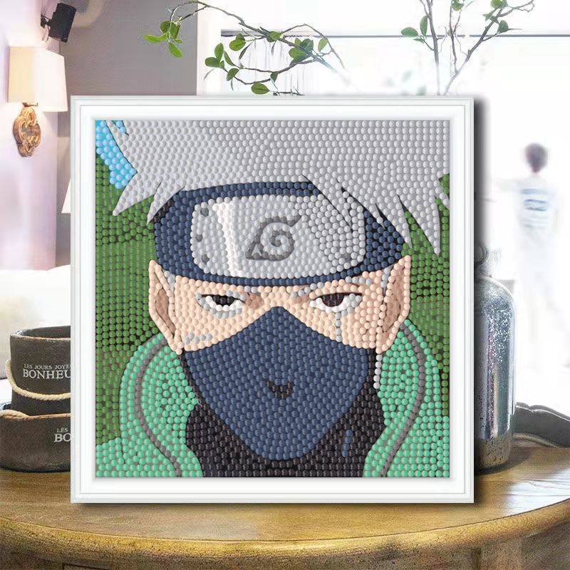 Naruto Sasuke Kakashi diamond painting with frame kids handmade diy ...