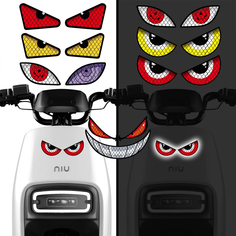 Comic Eye Motorcycle Reflective Sticker Decoration Helmet Print Car ...