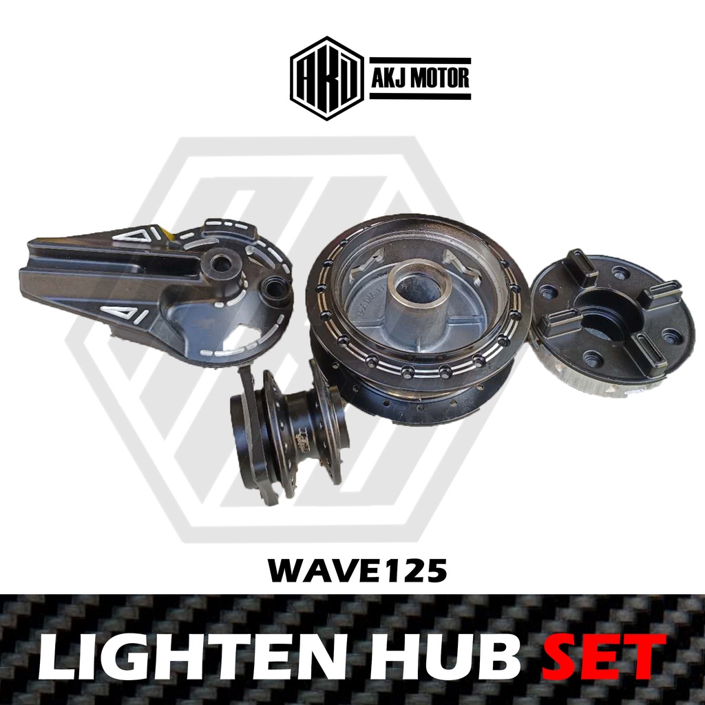 DTD MOTORCYCLE HUB SET FOR WAVE125 LIGHTEN BLACK OR SILVER | Shopee ...