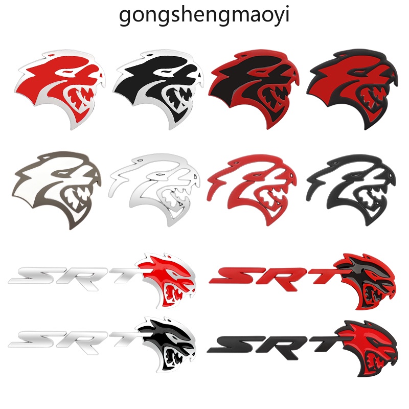 Metal Hellcat Head Badge Emblem Car Stickers For Dodge SRT Charger Jcuv ...