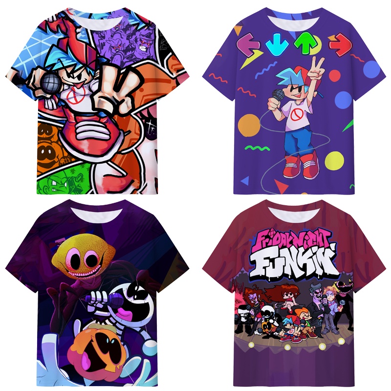 Children Friday Night Funkin 3D Print T Shirts Kids Game T-shirts Boys ...