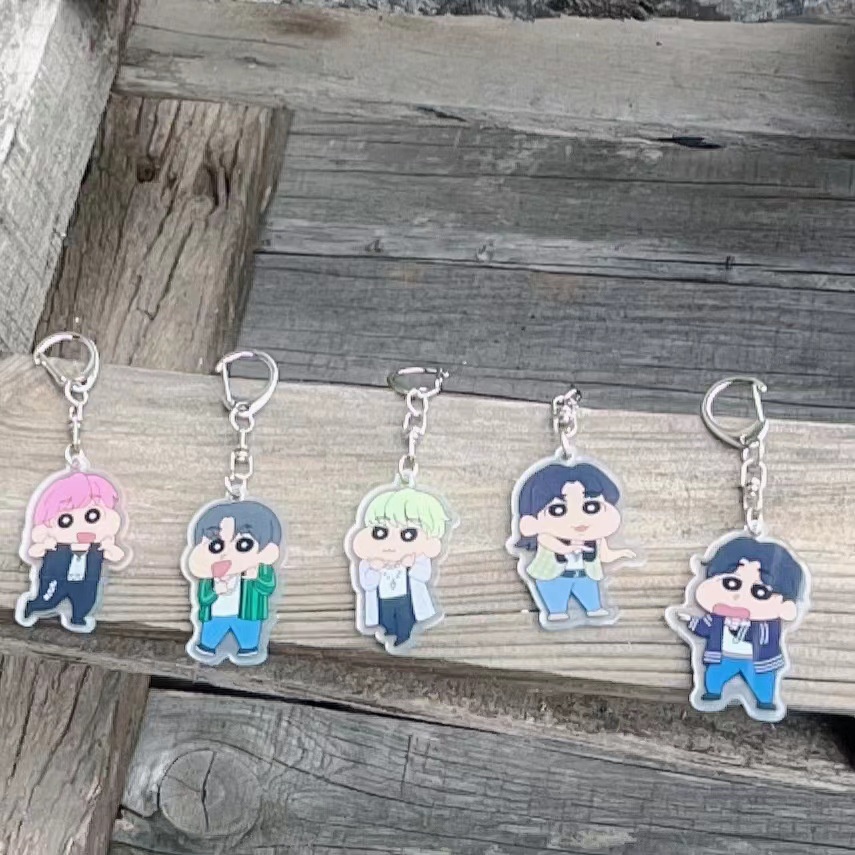 Kpop Idol TXT Collab Crayon Shinchan Key Ring Yeonjun SOOBIN Acrylic ...