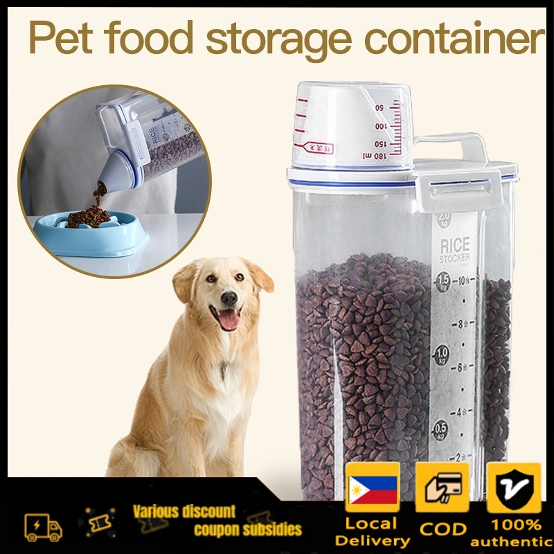Pet food storage container sealed, dog and cat food container with ...