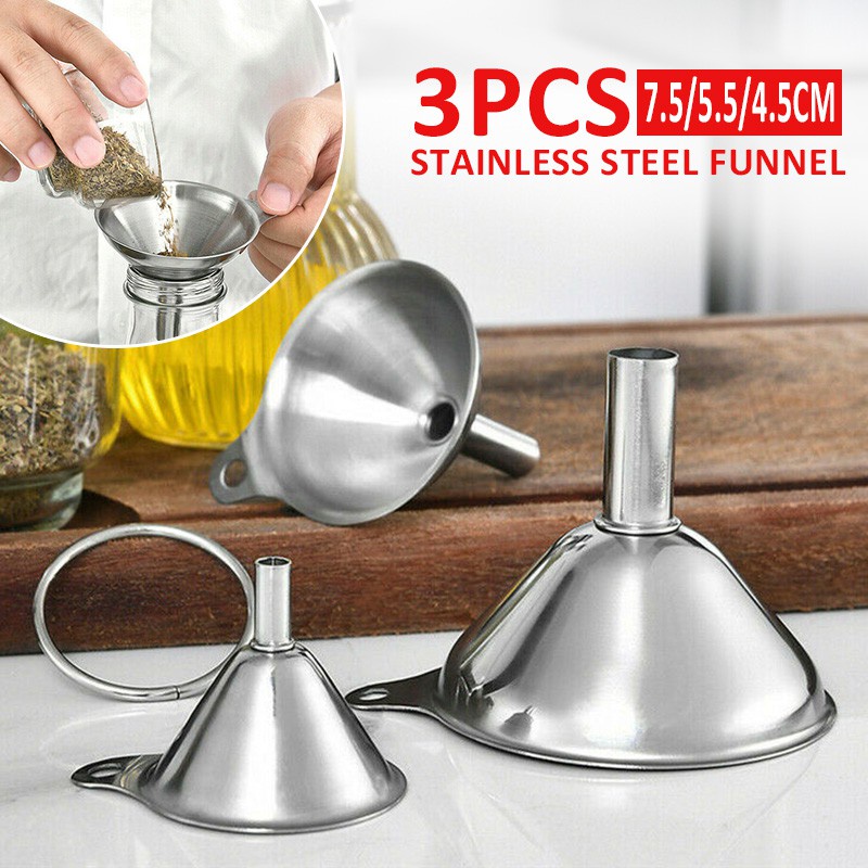 Stainless Steel Funnels Canning Detachable Strainer Filter Mini Funnel ...