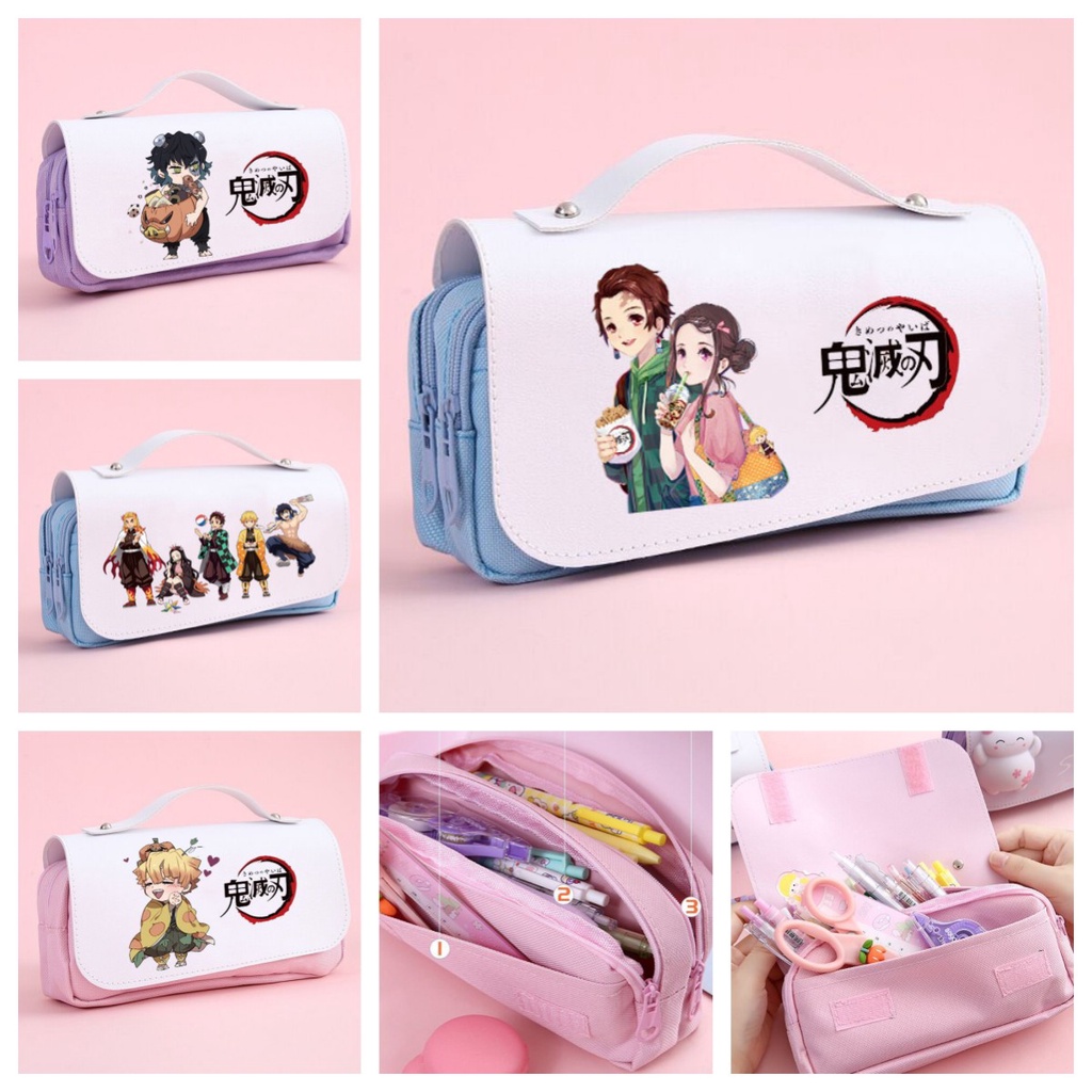 Anime Pen Bag Demon Slayer Pencil Case Cute Student Stationery Gift ...