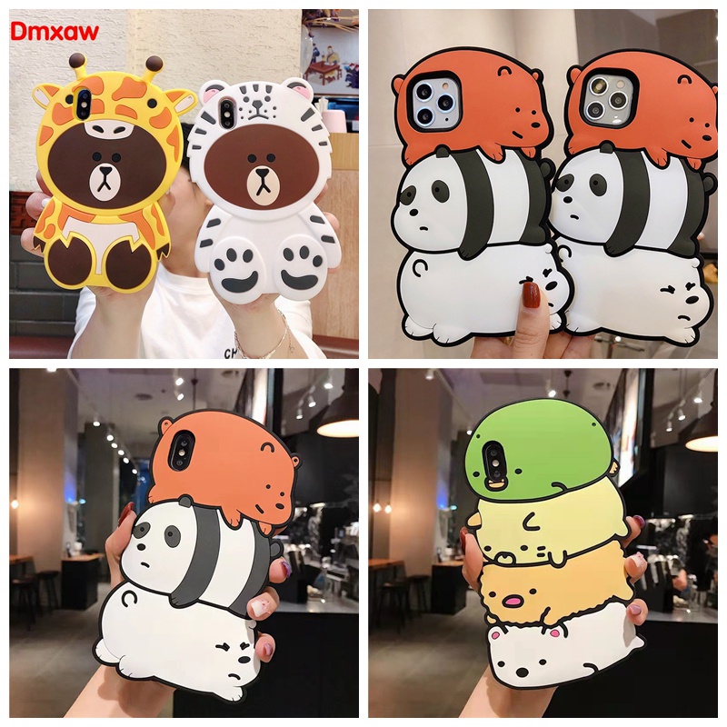 Carton Silicone Panda Bear Case For Realme 11 Pro Pro+ 11X C53 C55 C30 ...