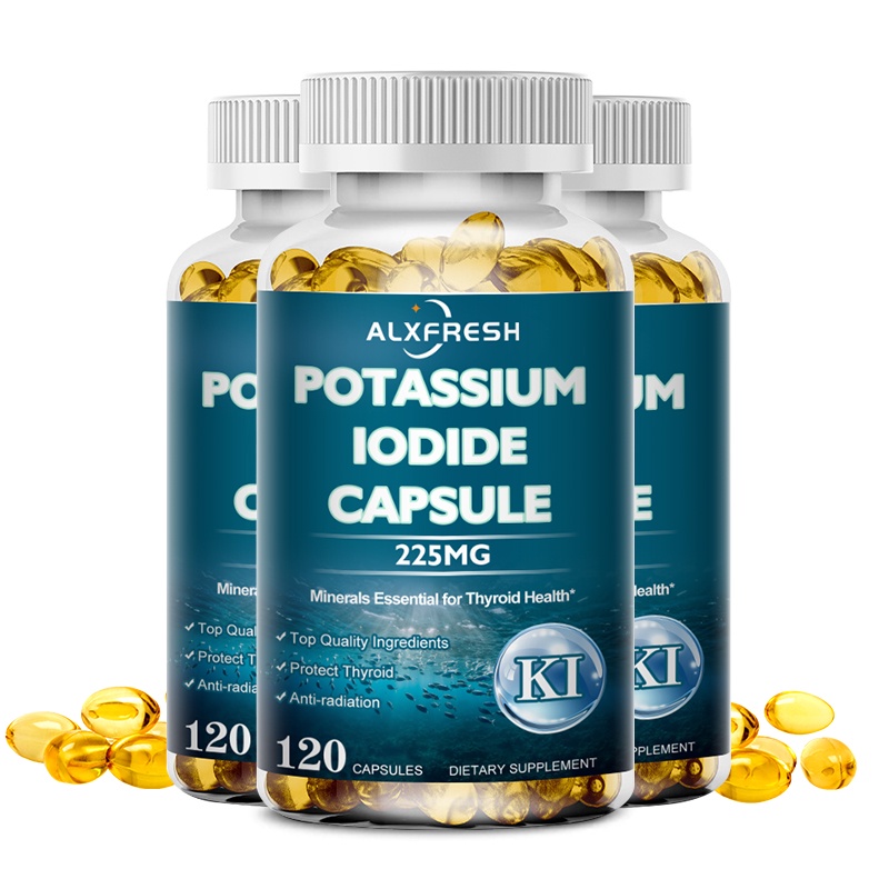 Potassium Iodide Supplement 225 mg Thyroid Health Support KI Iodine ...