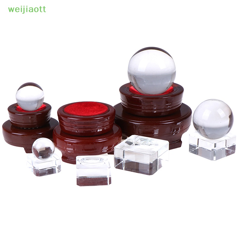 weijiaott Crystal Wood Display Stand Base Holder For Crystal Ball ...
