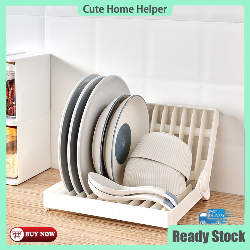 Foldable Dish Rack Dish Drying Plate Tableware Shelf Drainer Kitchen ...