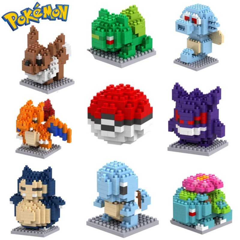 20 Types DIY Pokemon Compatible Mini Building blocks Puzzle Picachu ...