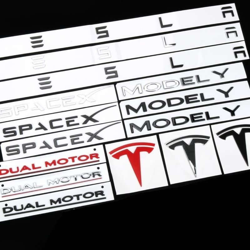 Tesla Model 3 S X Y Emblem Sticker Front Hood Emblem Rear Tailgate Logo ...