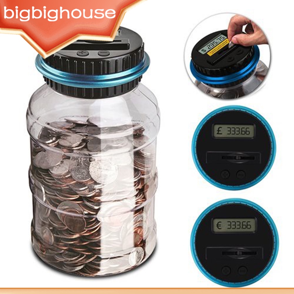 1/2 Large Digital Coin Counting Money Saving Box Electronic Piggy Bank ...