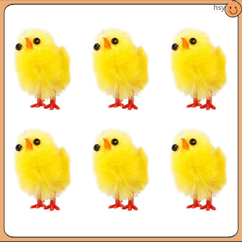 Easter Chick 6 Pcs Chicks Animal Toys Plush Doll Cake Decorations ...