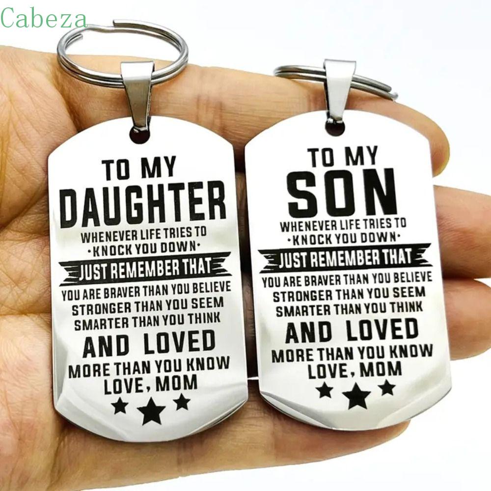 CABEZA To My Son Keychain, Stainless Steel Vintage To My Daughter ...