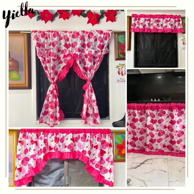 Yiella’s Kurtina for Window, Door & Kitchen Lovely Pink design flower ...
