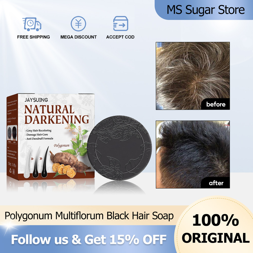 Jaysuing Natural Darkening Shampoo Bar 100g Polygonum Soap Nourishing ...