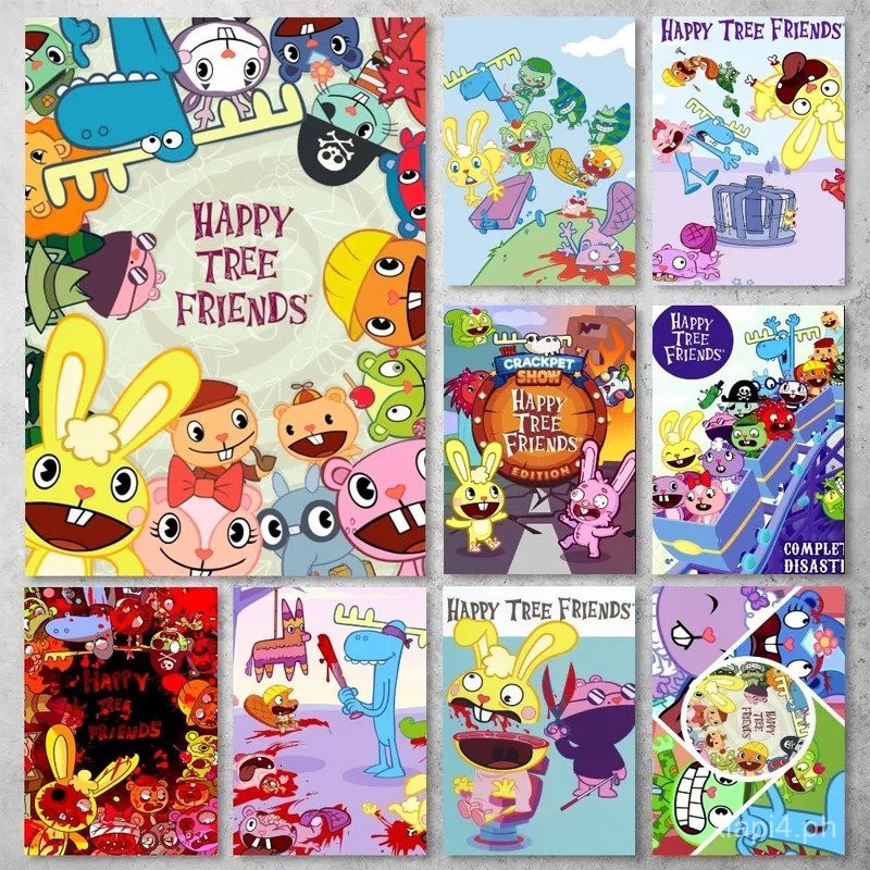 Happy Tree Friends Cartoon Poster Gallery Print Painting Wall Canvas ...