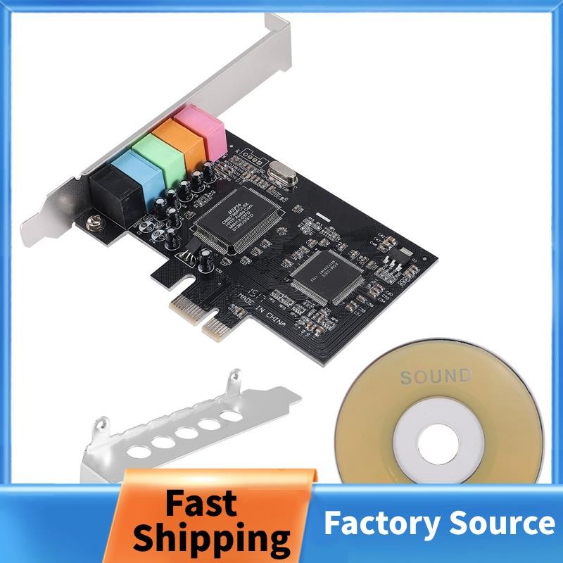 PCIe Sound Card 5.1, PCI Express Surround Card 3D Stereo Audio with ...