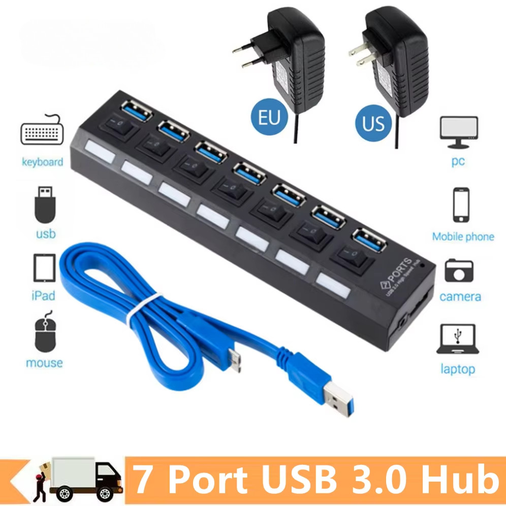USB 3.0 Hub USB HUB Splitter Multi USB 3.0 Hub Multiple 4/7 Port Hub ...