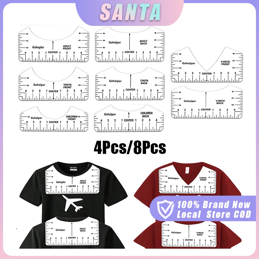 4pcs/8pcs T Shirt Ruler Guide Center Designs Set DIY Measurement ...