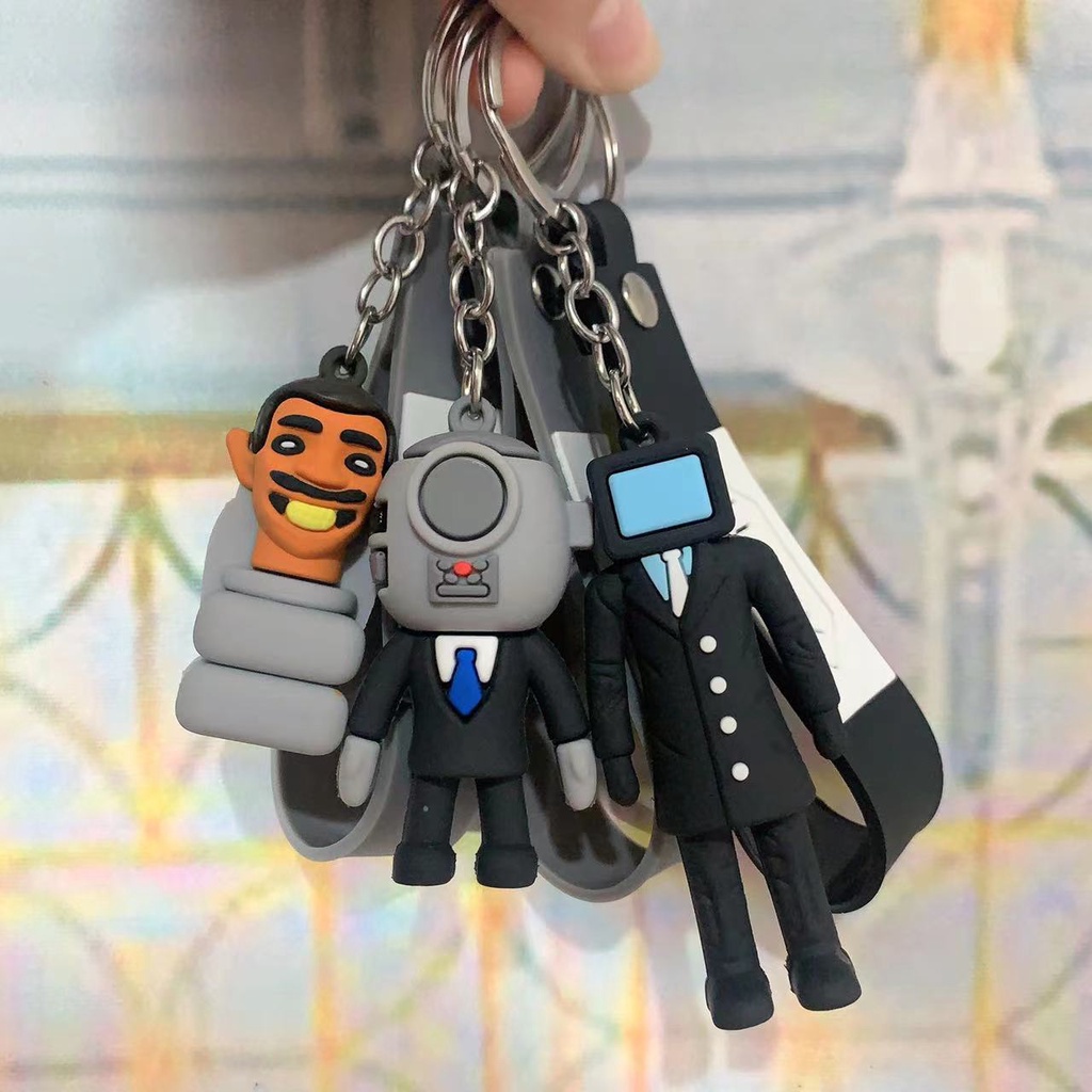 Skibidi Toilet Keychain PVC Doll Keyring Camara Man Figure Skibidi ...