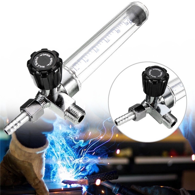 1PC 7mm 1/4 PT 0.15 MPA Mig Flow Meter Argon AR/CO2 Regulator Welding ...