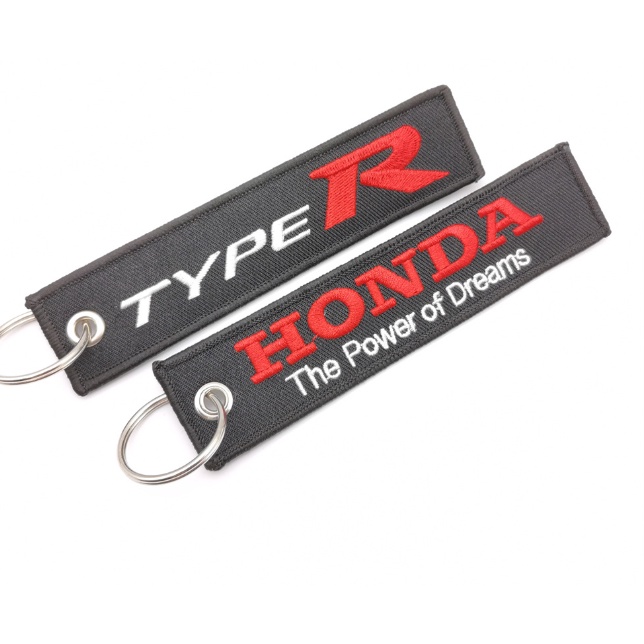 HONDA TYPE-R Keychain Fit City Civic Key JDM Style Embroidery Pendant ...