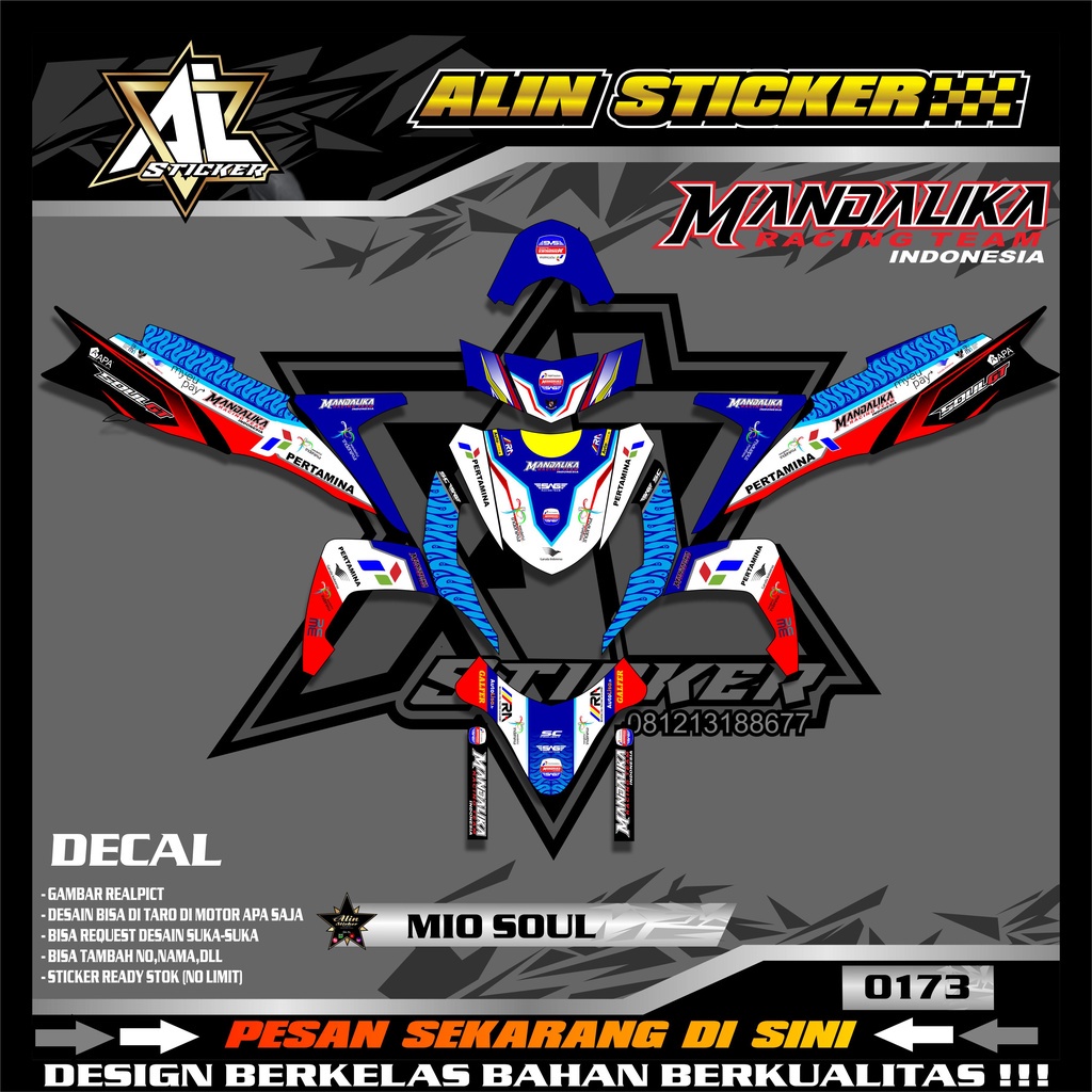 0173 Decal Mio SOUL GT,Sticker Decal Mio SOUL GT MANDALIKA Design Full ...
