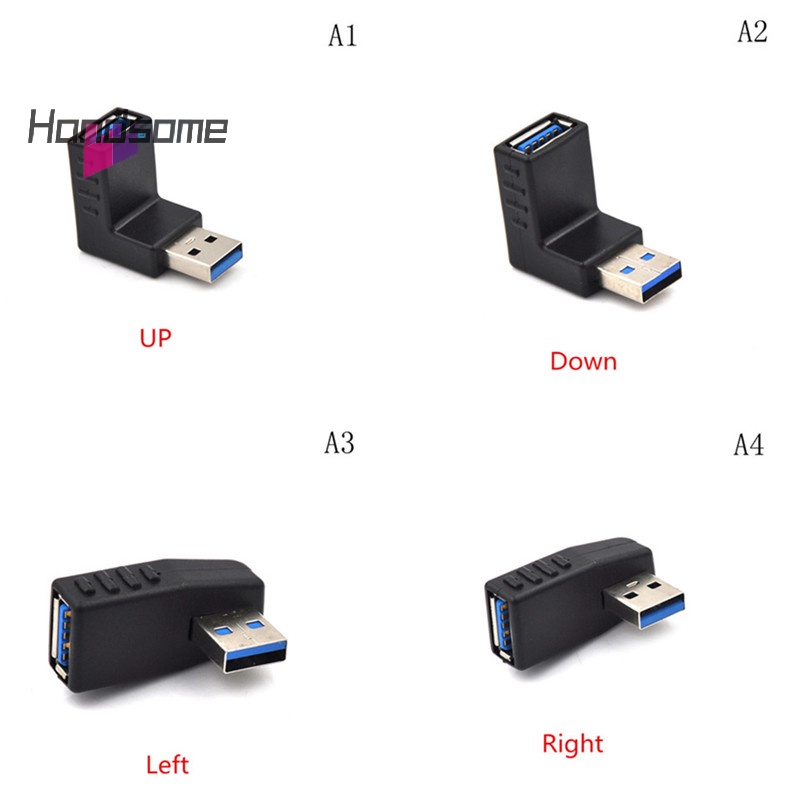 Handsome- USB 3.0 Male to Female Angled Adaptor L Shaped Extension ...