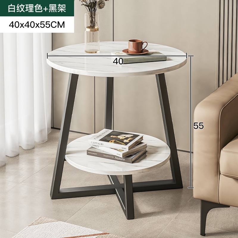 End Table 2-Layer Coffee Table Wood Table with Storage Shelf Modern ...