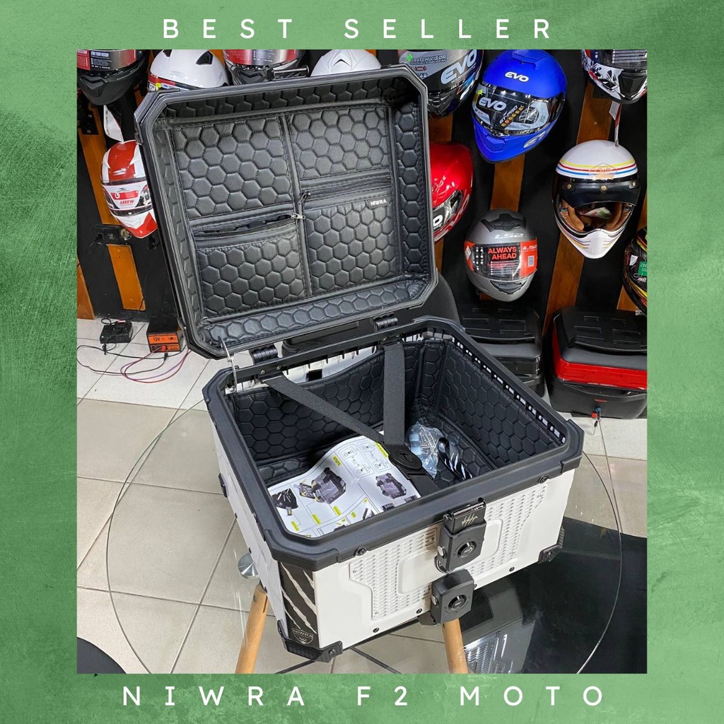 NIWRA aluminum top box 55 liters gloss white moto trendz | Shopee ...