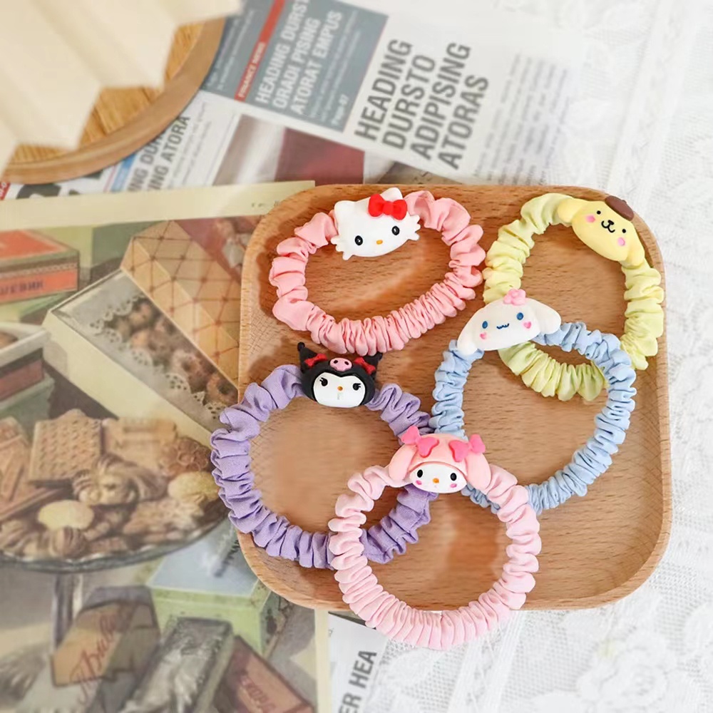 Sanrio Hair Ties Cartoon Elastic Rubber Band Hair Rope Anime Cute ...