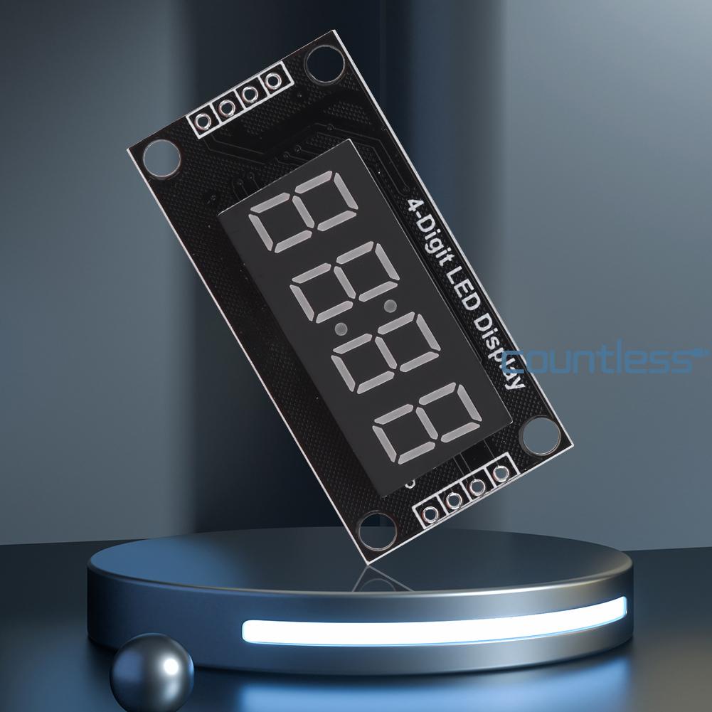 4-Digit Tube Clock Module 7 Segments TM1637 LED Board Multicolors Digital Tube Display Time ...