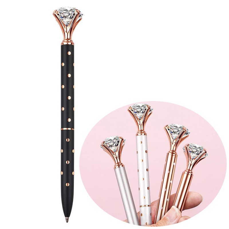 Luxury Diamond Pens Big Crystal Pen Gem Ballpoint Pen Ring Wedding ...