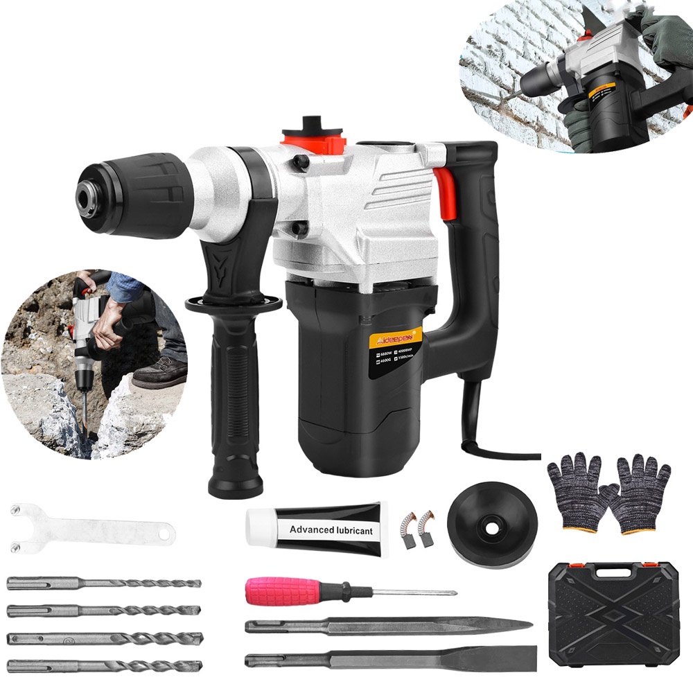 6880W Impact electric drill 220V Rotary Hammer Drill Chipping Gun ...