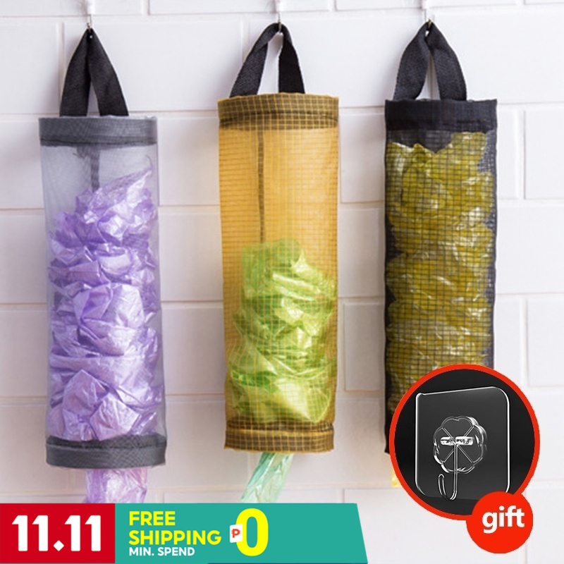 Kitchen Mesh Garbage Bag Sorter Kitchen Garbage Bag Storage Plastic ...